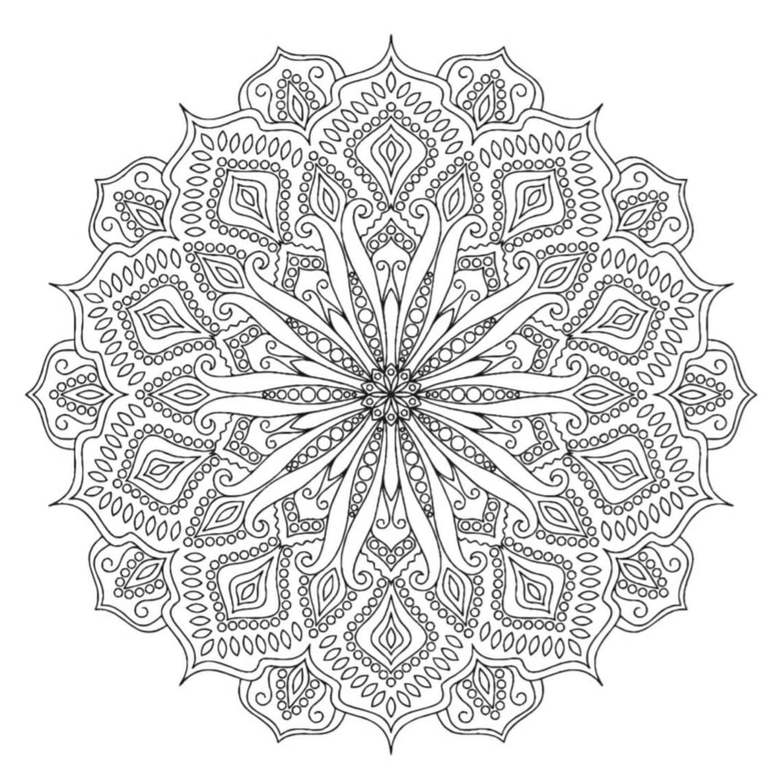 15 Page Printable Mandala Coloring Book - Flower Mandala Design ...