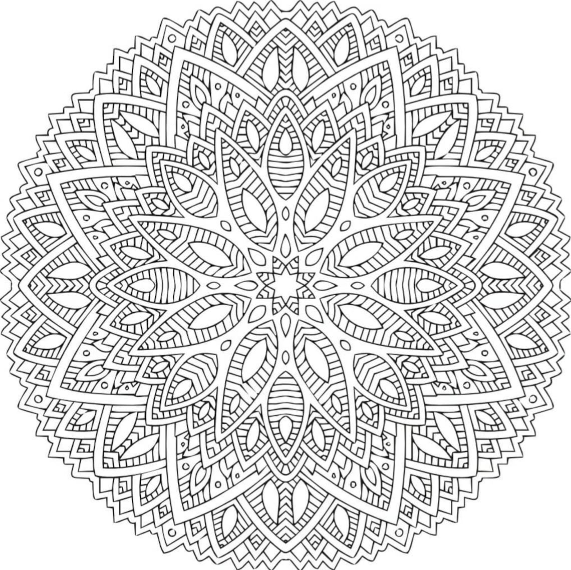15 Page Printable Mandala Coloring Book - Flower Mandala Design ...