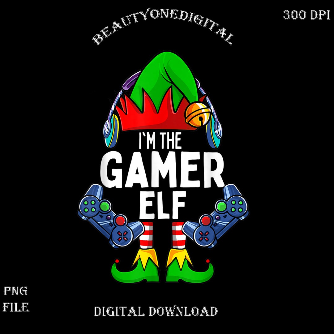 Gamer Elf Matching Family Christmas PNG - Etsy