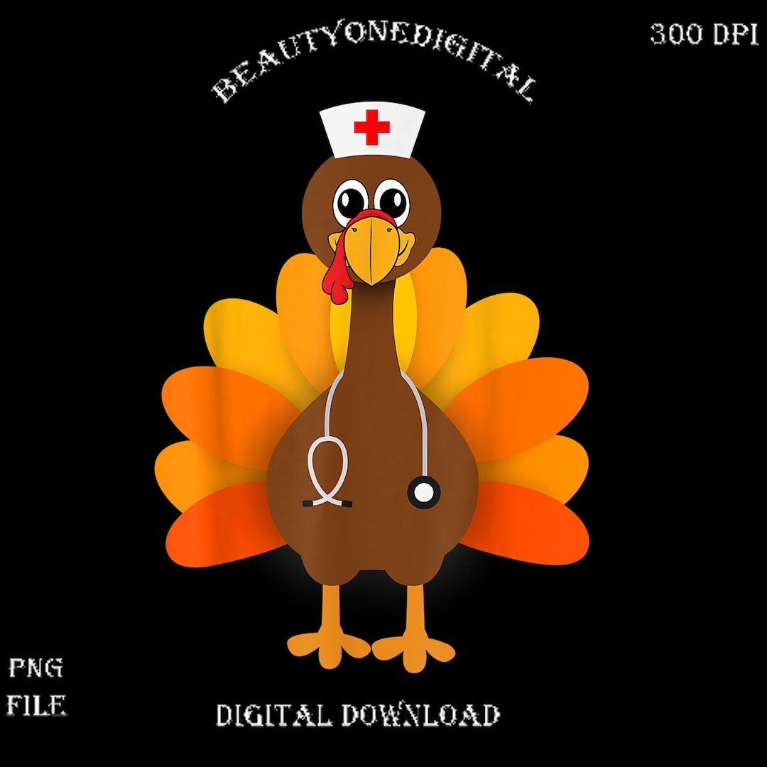 Thanksgiving Nurse Clipart ,scrub Tops Women Turkey Nurse Png, Holiday ...