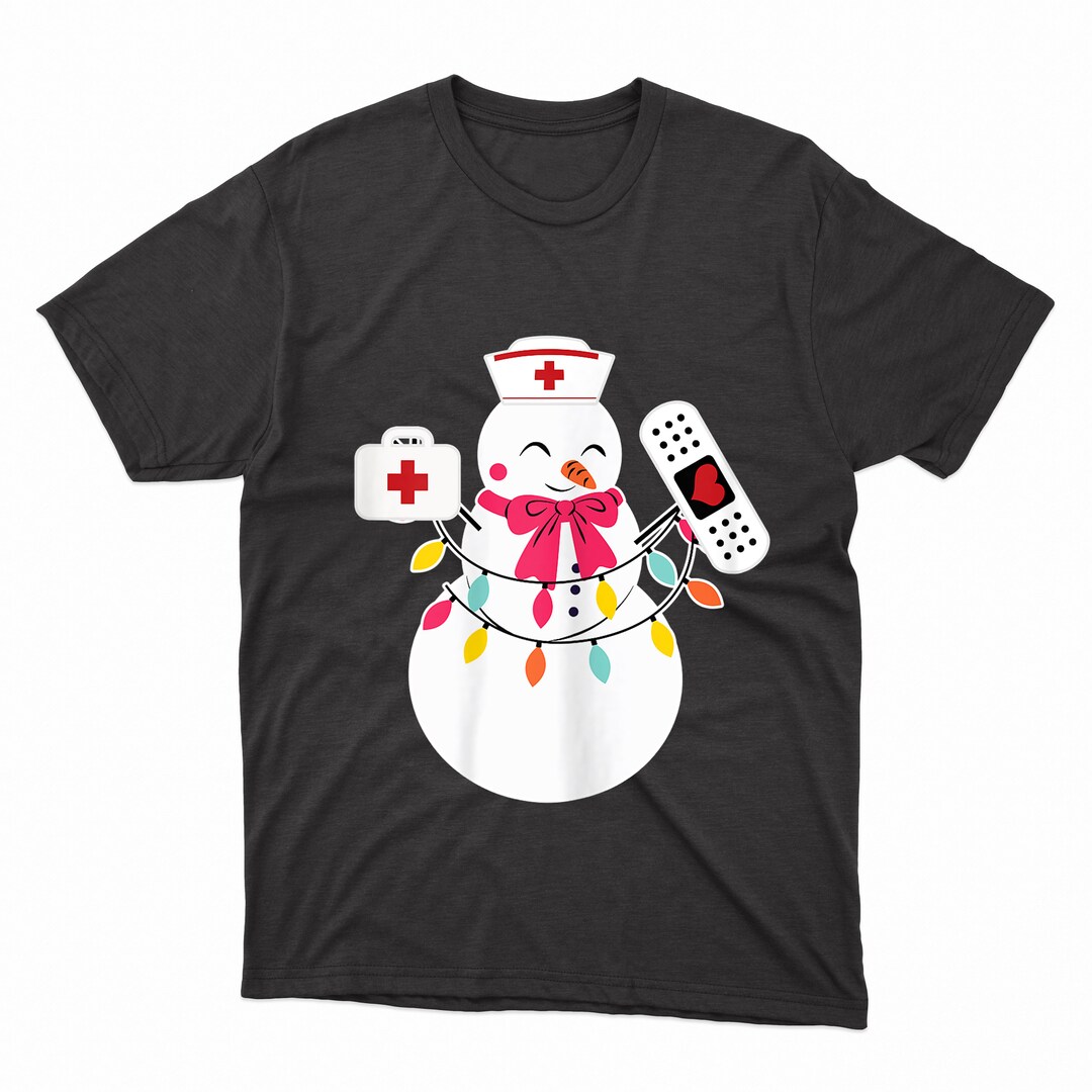 Womens Snowman Nurse Christmas With Nurse's Hat Funny Outfit,womens ...