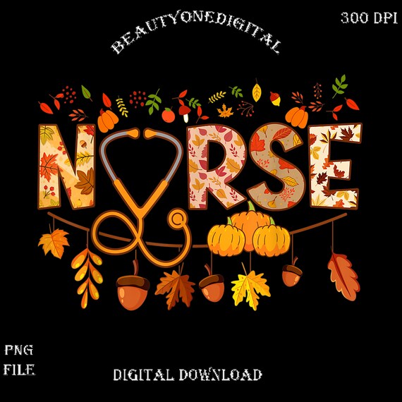 Nurse Thanksgiving Health Clipart Worker Nursing Png Fall | Etsy