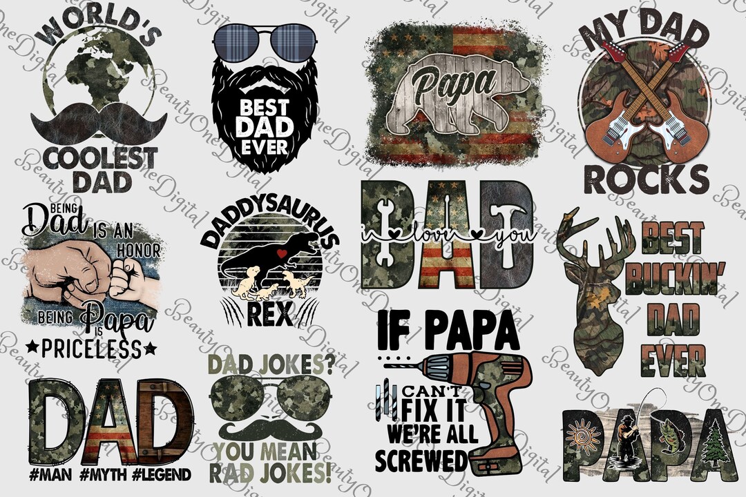 Father's Day Sublimation Bundle , Dad Clipart, Funny Father's Day ...