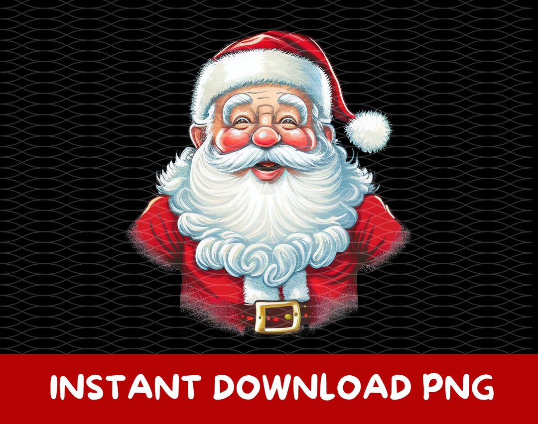 Cute Santa Claus Face Christmas Png, Xmas Pajama Png, Holiday Gifts ...