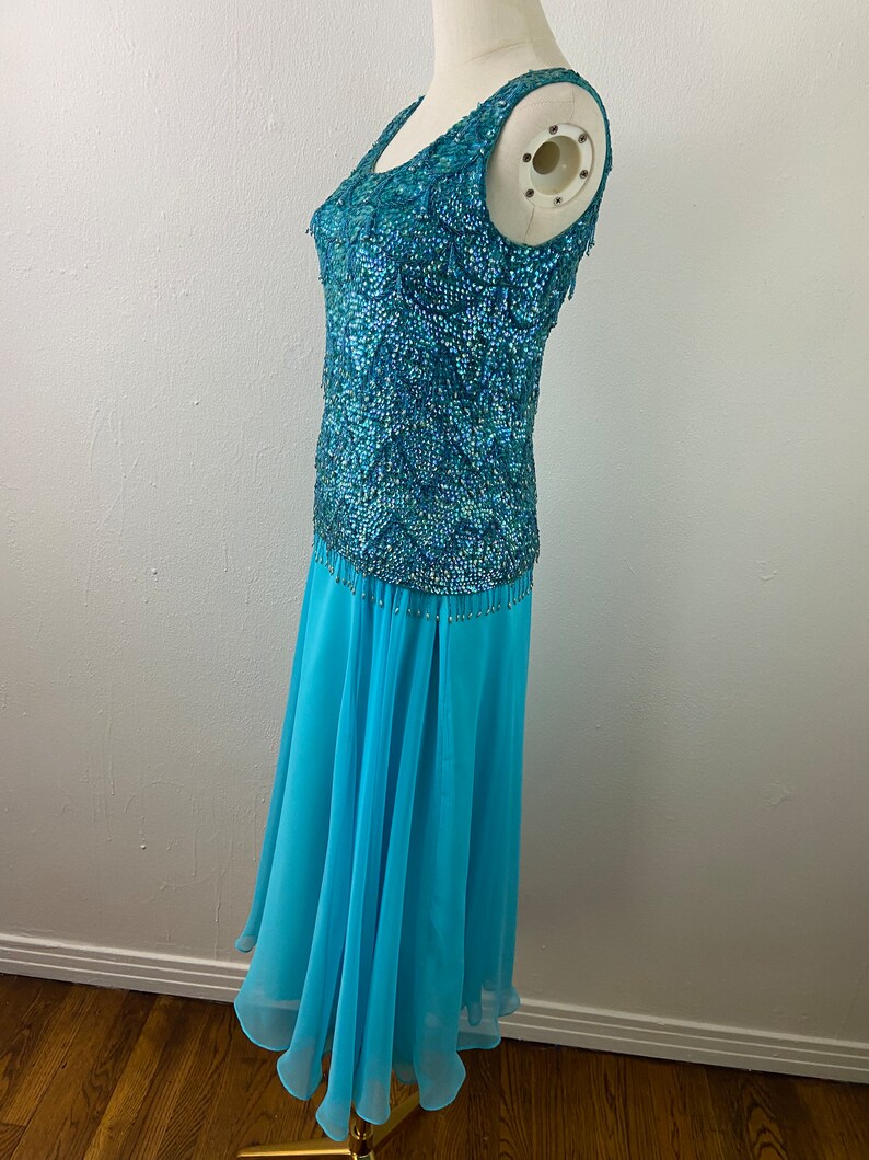 Vintage 60s Agua Marine Turquoise Sleeveless Embellished - Etsy