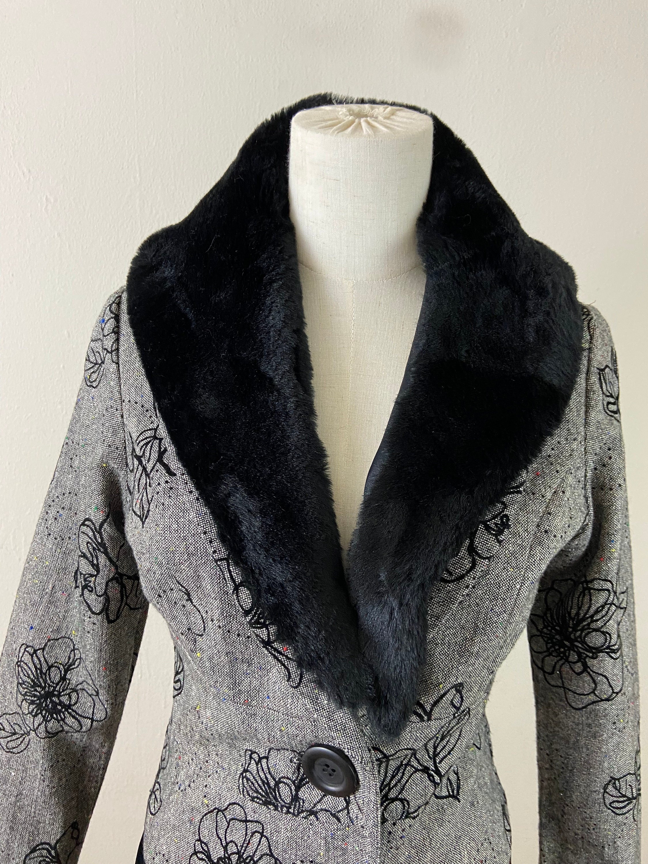 Vintage 80s Rayon Wool Velvetier Relieves Motives Short Crop Jacket ...