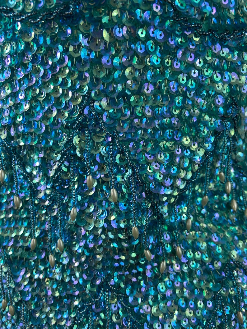 Vintage 60s Agua Marine Turquoise Sleeveless Embellished - Etsy