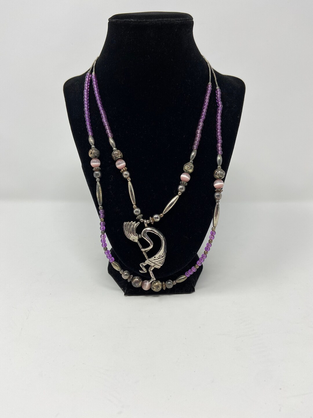 Vintage 70s Southwestern Native American Indian Doble Necklace Whit ...