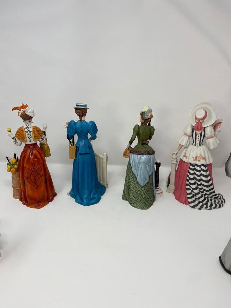 Vintage Avon Mrs Albee Victorian Lady Figurines / Lavender Lady Flower Bouquet and Suitcase - Etsy