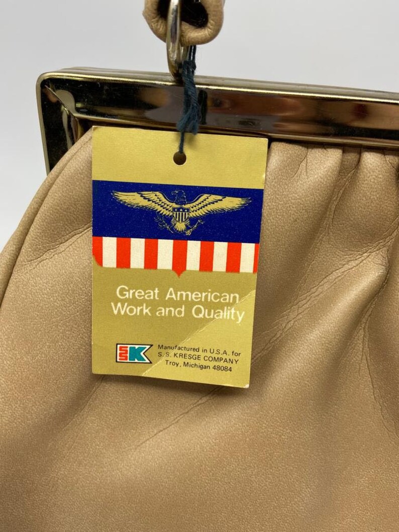 Vintage 70s Great American by Kmart Soft Silkie Vinyl Handbag in Tan ...
