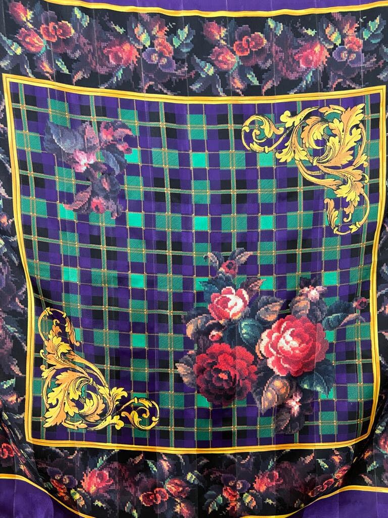 Vintage Honig Scarves Italian Scarf Floral and Victorian Style Pattern ...