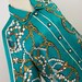 Vintage 80s Elegant Turquoise Chains and Pearls Print 100% Jacguard ...