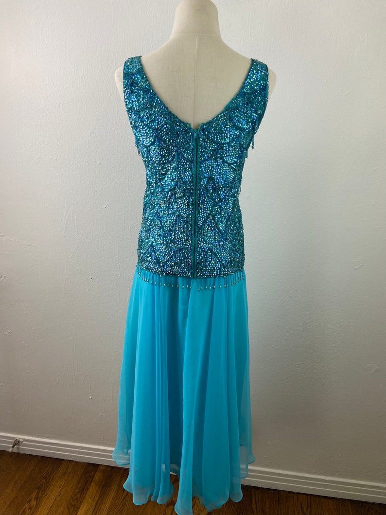 Vintage 60s Agua Marine Turquoise Sleeveless Embellished - Etsy