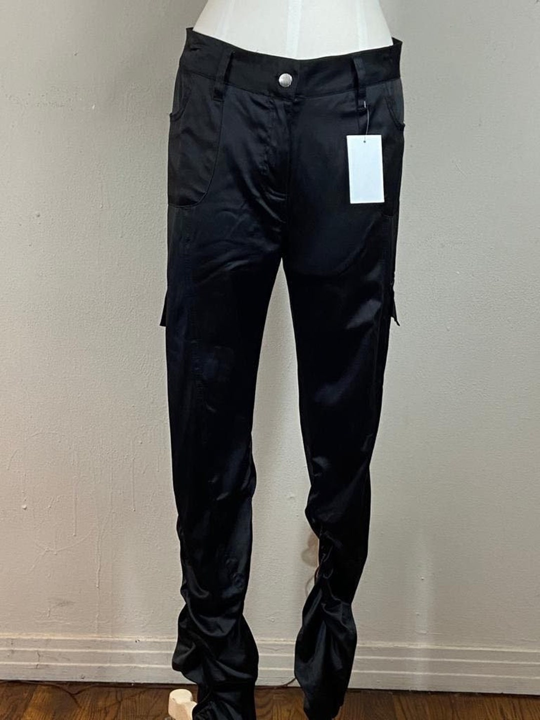 Vintage 80s Gold Flava Satin Poly Pucker Pants / Trousers Lady / Retro ...