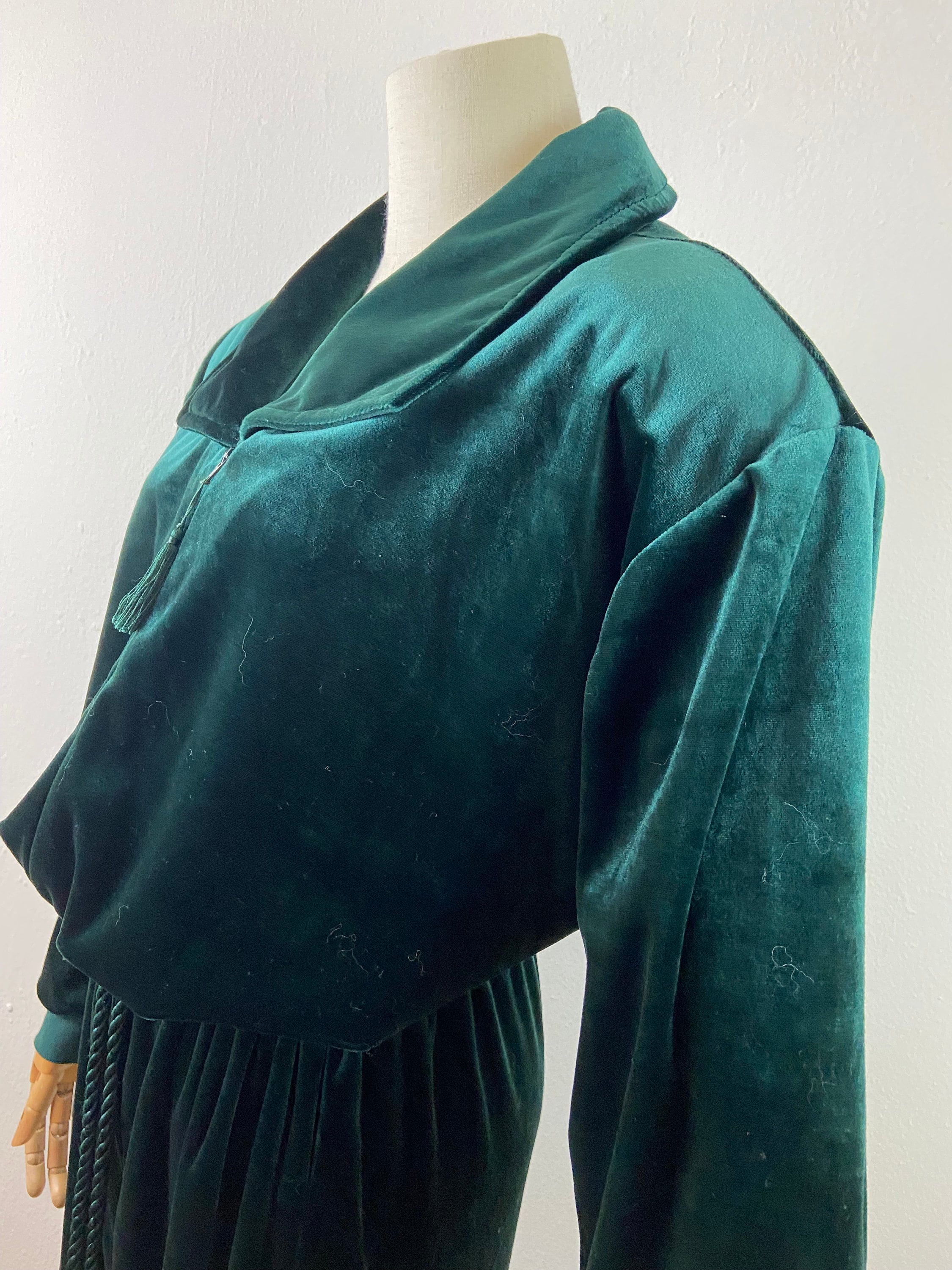 Vintage 90s Green Velvetier Long Sleeves Zipper Front Jumpsuit BY ...