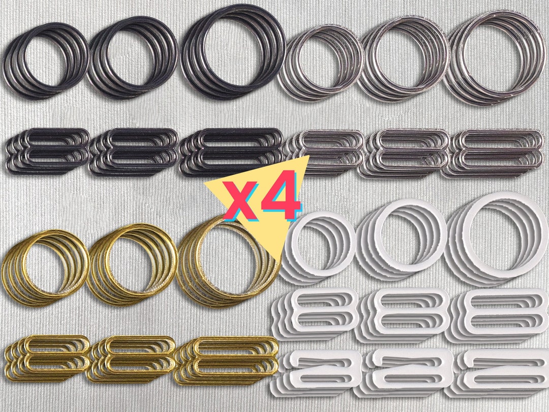 4 Pairs Rings and Sliders 15mm (5/8"), 18mm (11/16"), 20mm (3/4") for ...