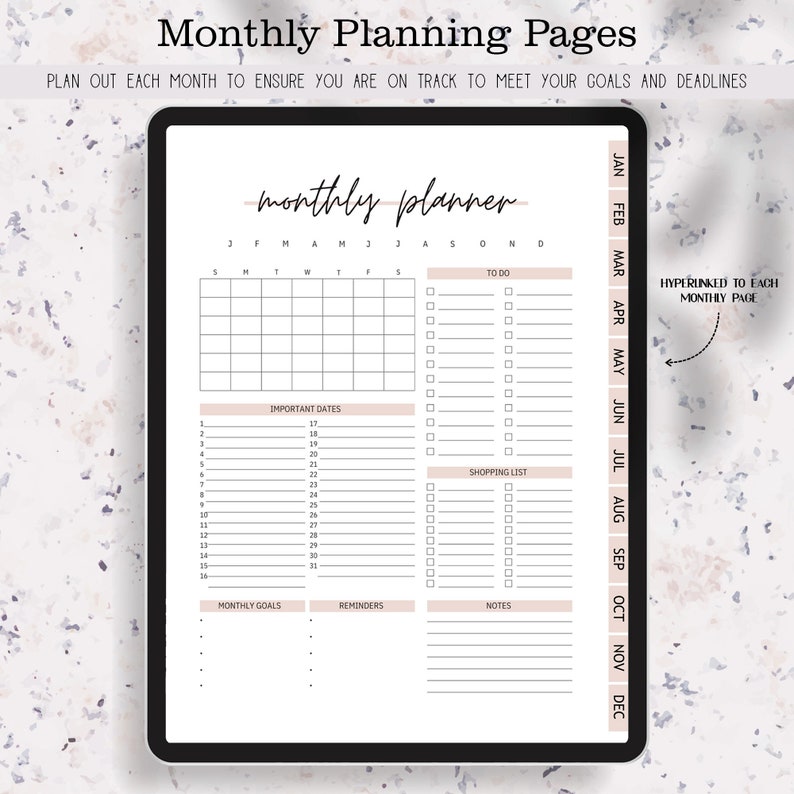 UNDATED Digital Planner | Digital File | Simple and Clean Design ...