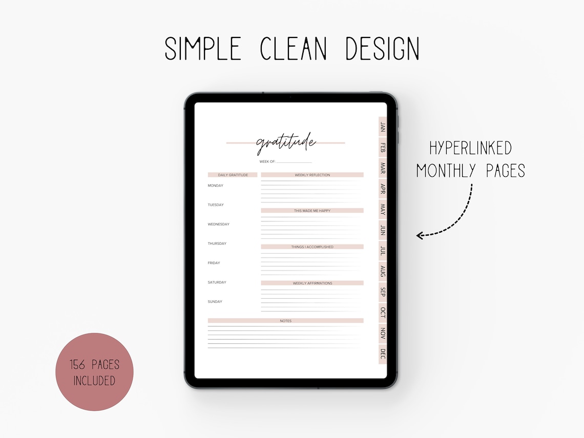 UNDATED Digital Planner | Digital File | Simple and Clean Design ...