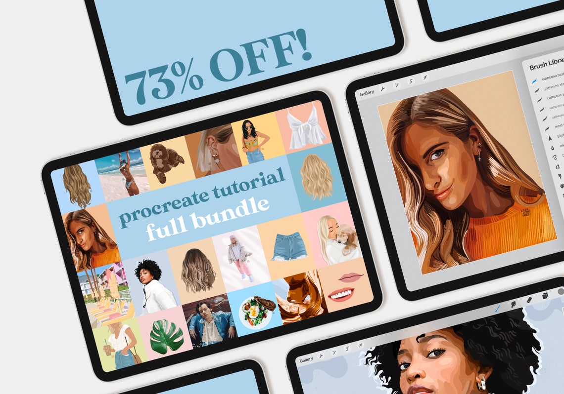 Procreate Digital Illustration Tutorial Bundle Full Bundle - Etsy