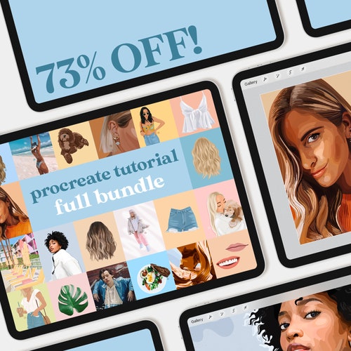 Procreate Digital Illustration Tutorial Bundle Full Bundle - Etsy