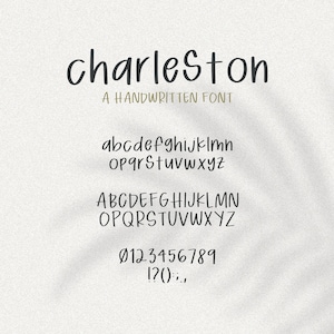 Charleston Font, Digital Font Download, Handwritten Font, Font for ...