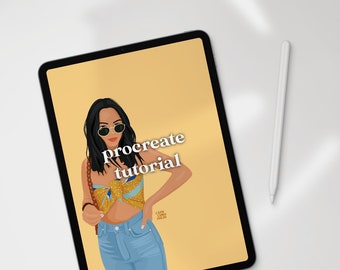 Procreate Digital Art Illustration Portrait Beach Tutorial | Etsy