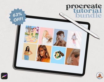 Procreate Digital Illustration Tutorial Bundle, Full Bundle, Beginner ...