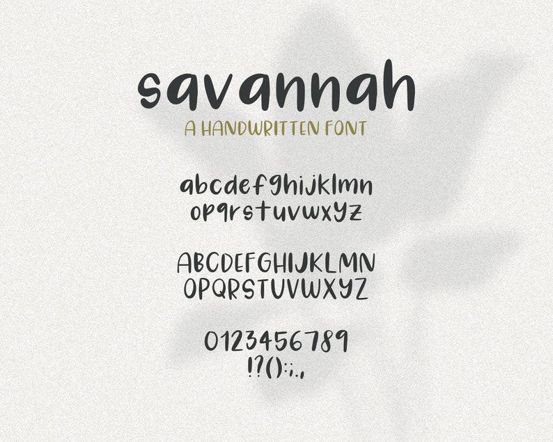 Savannah Font Digital Font Download Handwritten Font Font - Etsy