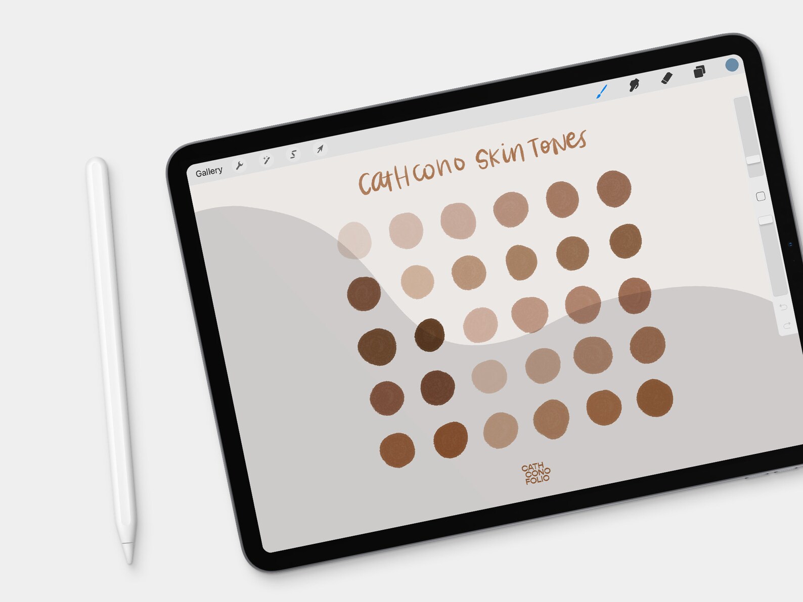 Skin Tones Color Palette, Color Palette for Procreate, Procreate Color ...