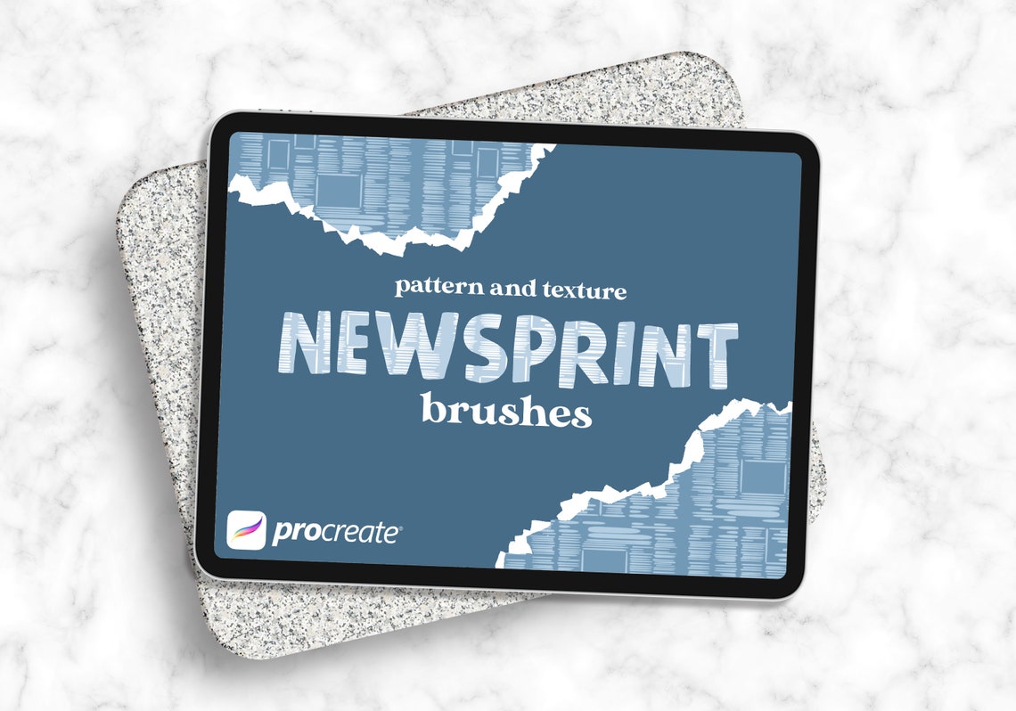 Procreate Newsprint Newspaper Brush and Pattern Set, Brushes for ...