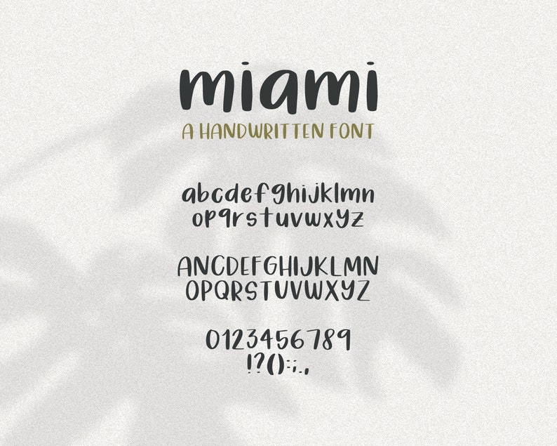 Miami Font Digital Font Download Handwritten Font Font for - Etsy