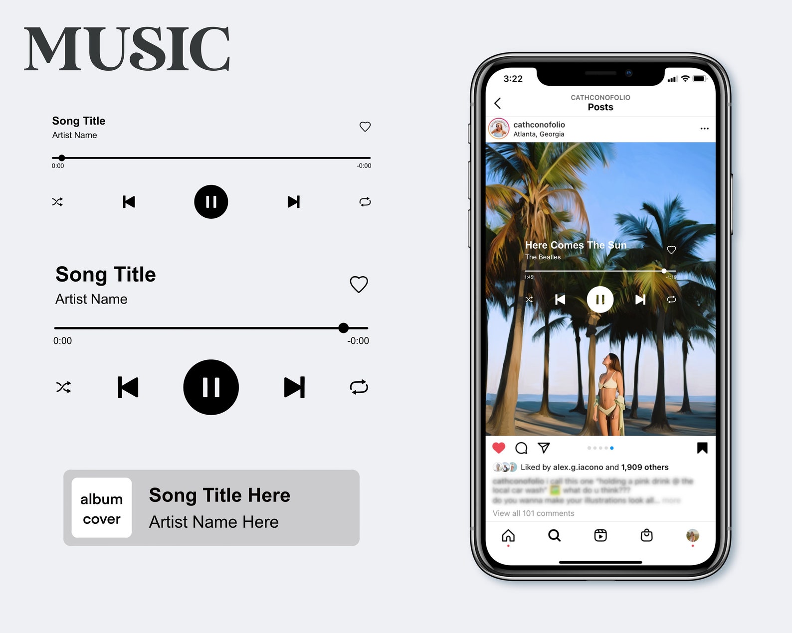 Procreate Text Overlays, Text Message Templates, Spotify Song Templates ...