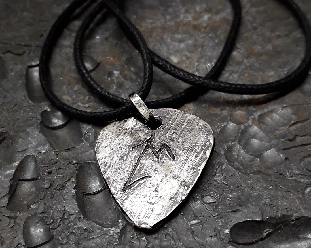 Handmade Burnished Silver METALLICA Plectrum Pendant C29 - Etsy