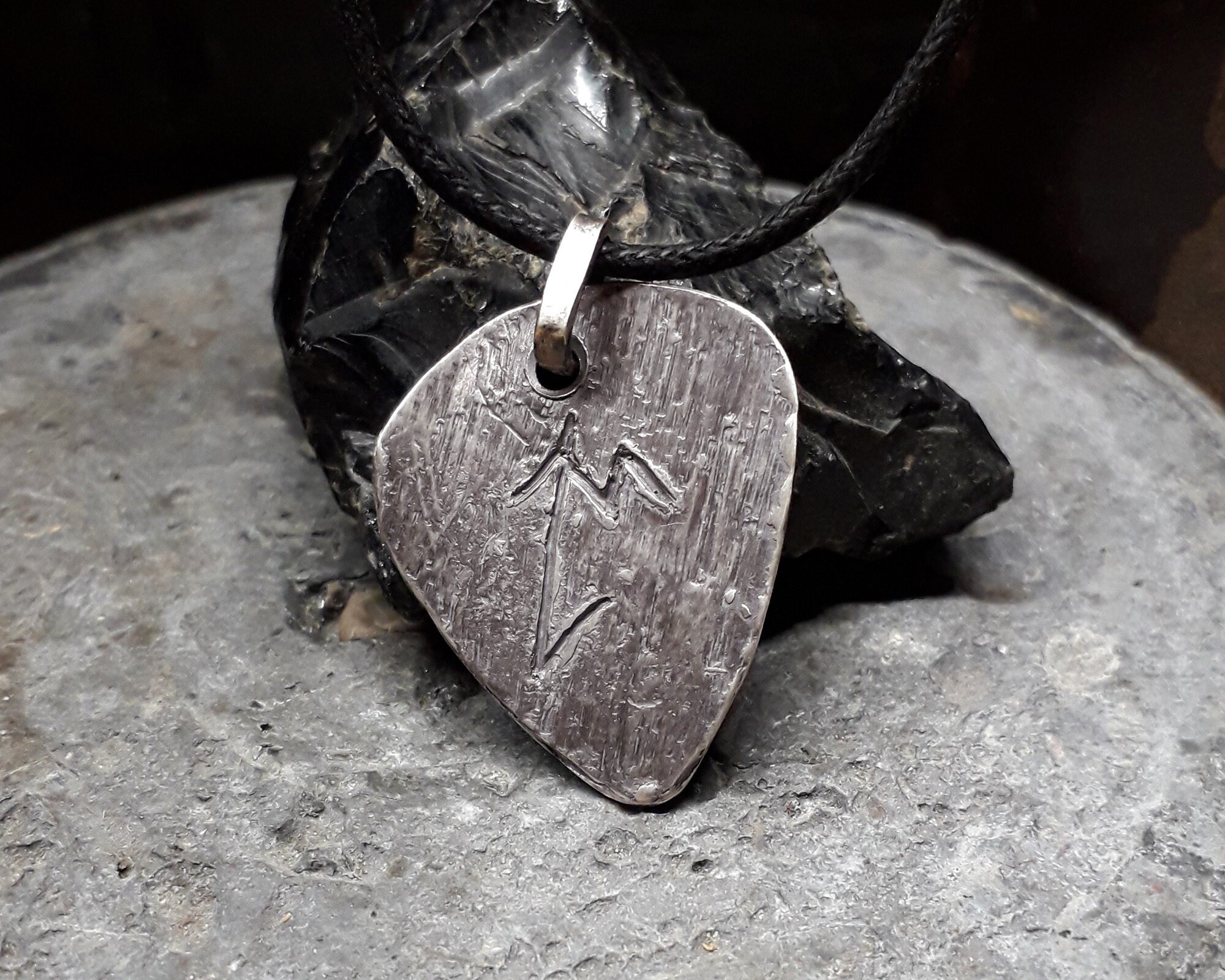 Handmade Burnished Silver METALLICA Plectrum Pendant C29 - Etsy