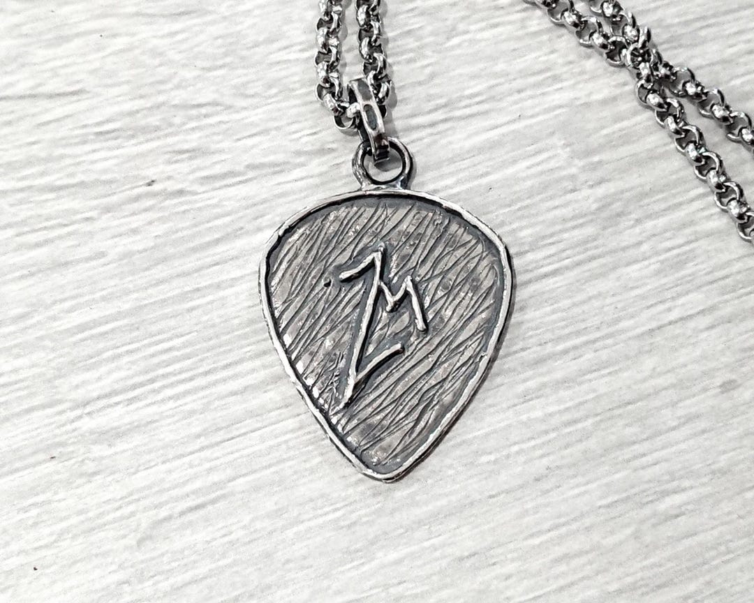 METALLICA Plectrum Pendant Burnished Silver Handmade - Etsy