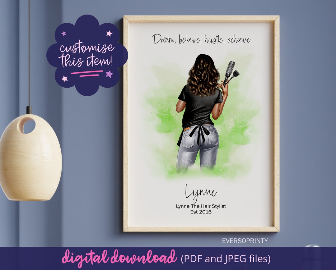 Personalised Hair Stylist Printable, Salon Owner Gift, Business Owner ...