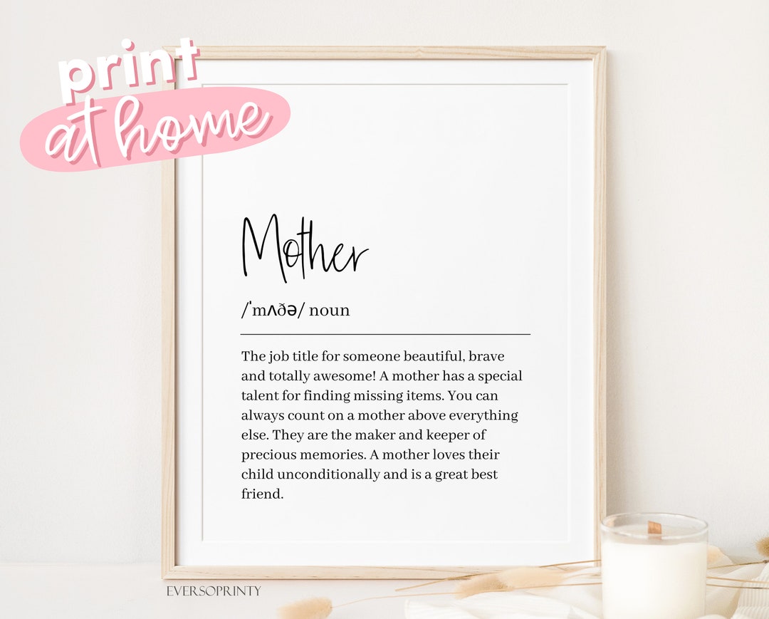 Mutter Definition Print, Geschenk für Mama von Tochter, Mama ...