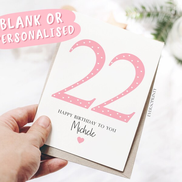 22nd Birthday Card - Etsy UK
