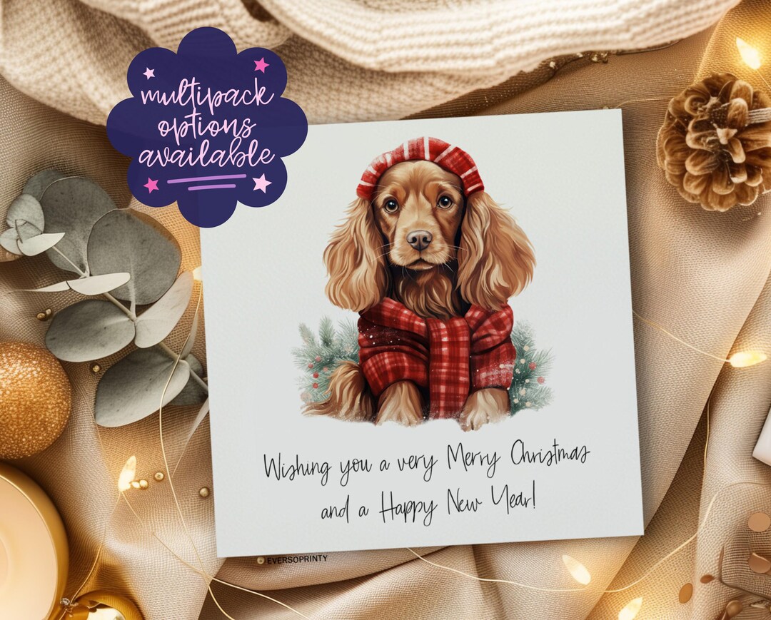 Dog Christmas Card Pack, Cocker Spaniel Christmas Card, Card From the ...