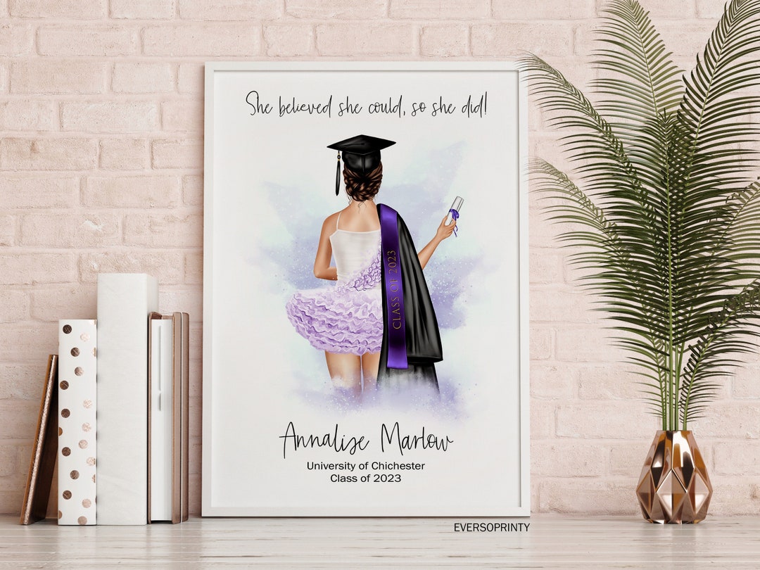 Personalised Dancer Graduation Print, Graduation Gift, University ...