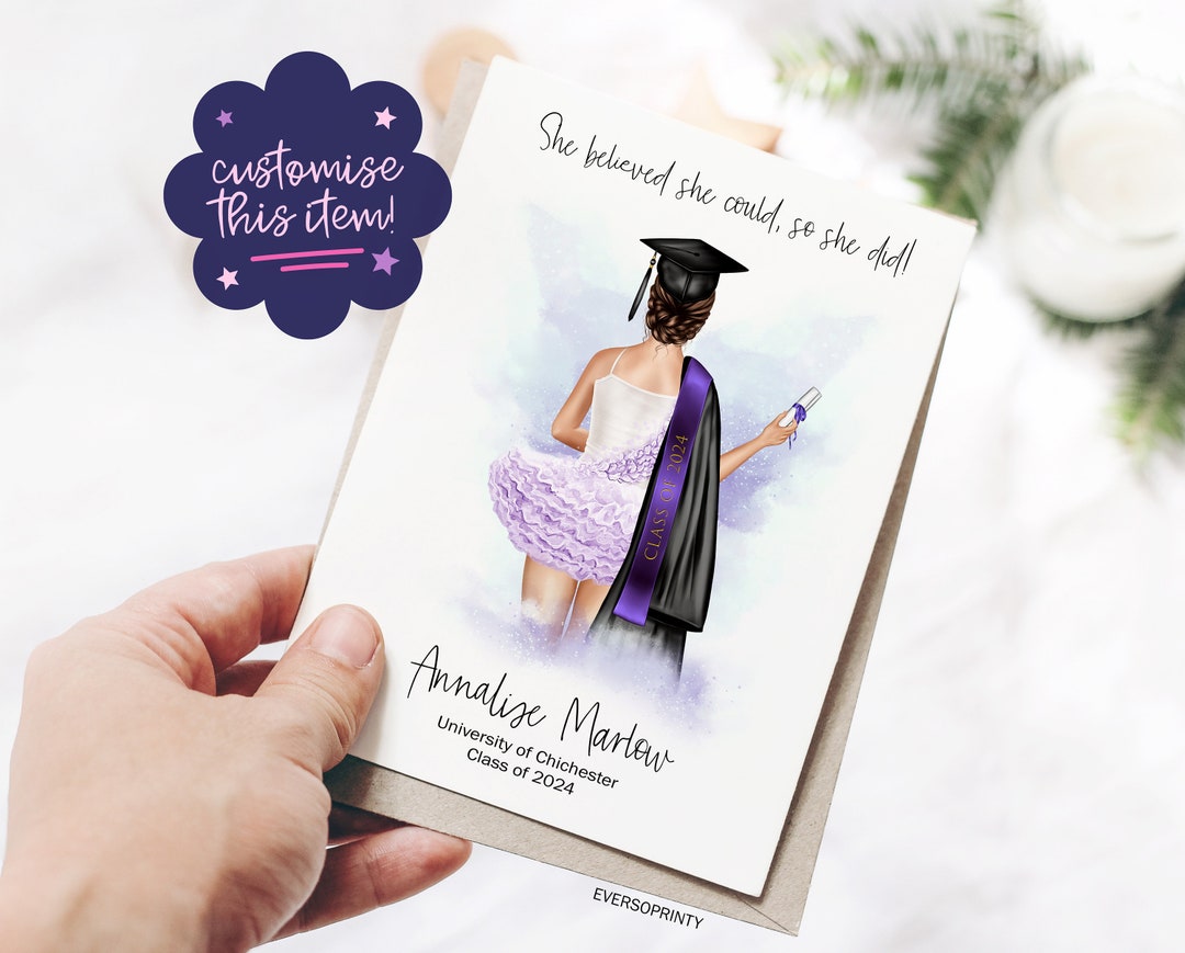 Personalised Dancer Graduation Card, Graduation Gift, University ...