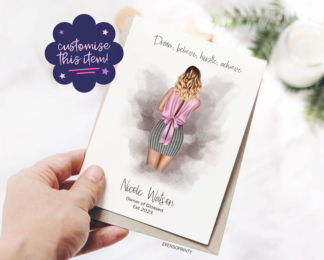 Personalised Business Owner Card, Girl Boss, Boss Lady Gift, Small ...