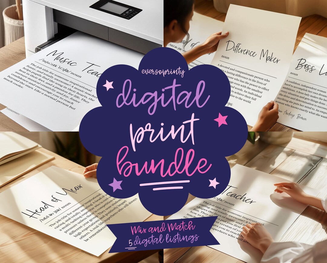 5 Digital Prints, Mix and Match Printable Wall Art, Set of 5 Art Prints ...