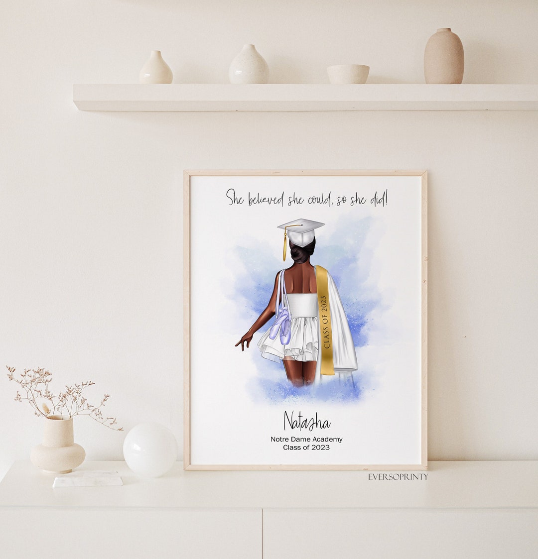 Personalised Dancer Graduation Print, Graduation Gift, University ...