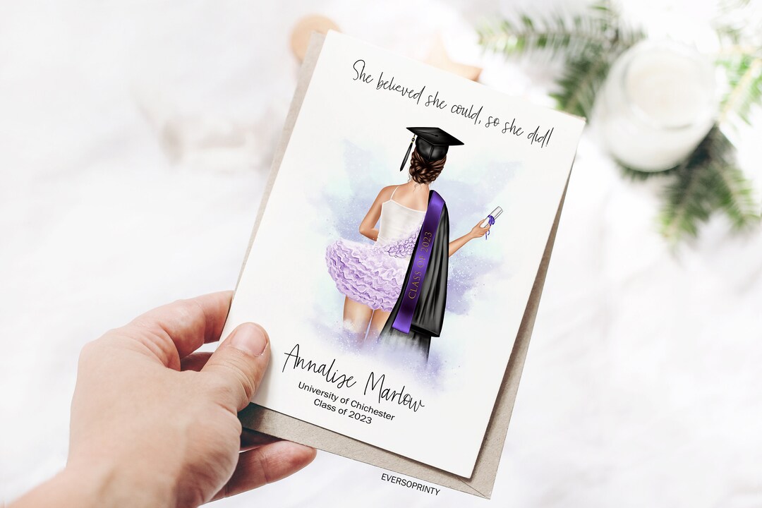 Personalised Dancer Graduation Card, Graduation Gift, University ...