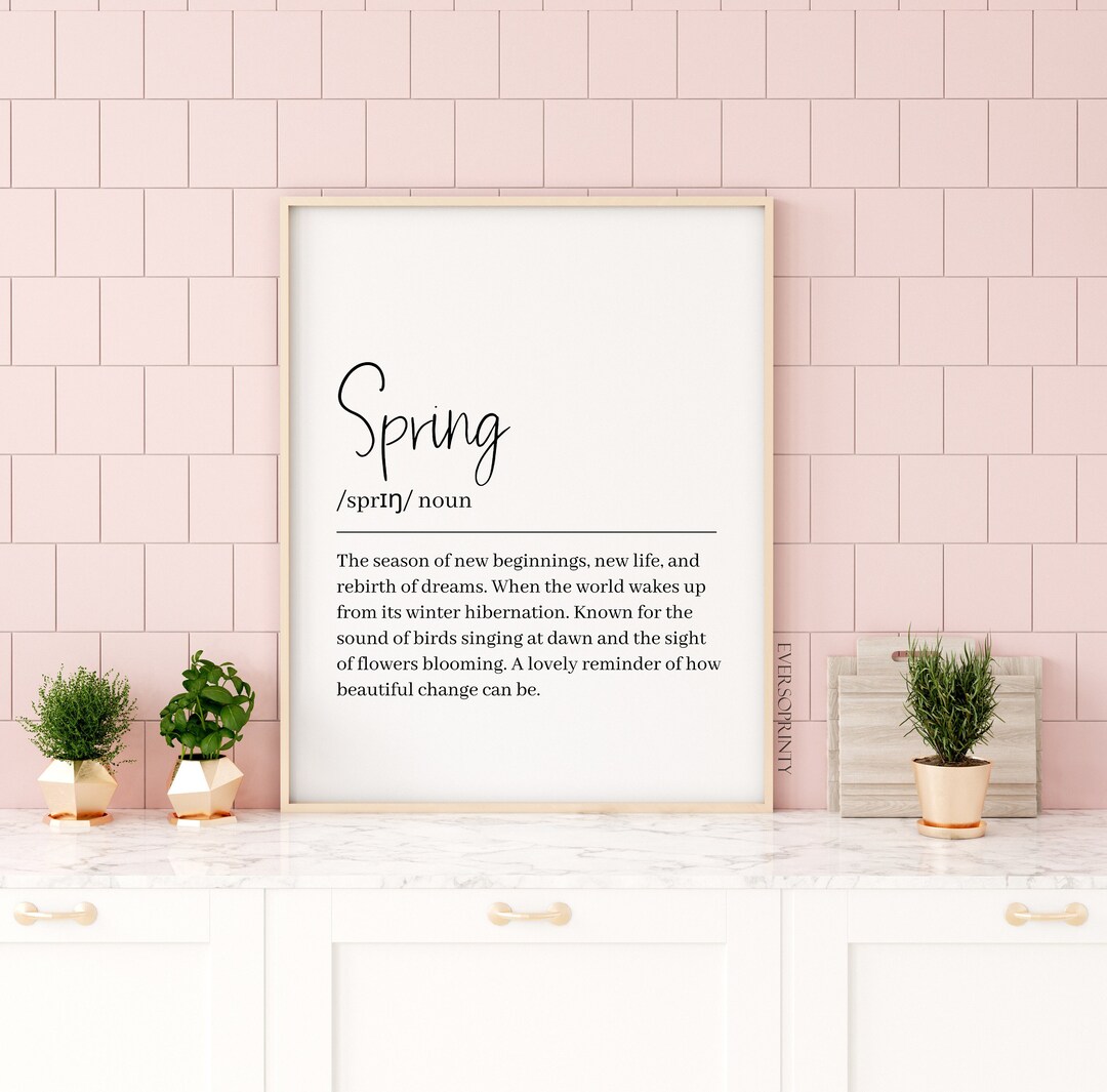 Spring Definition Print Hello Spring Spring Wall Art Easter - Etsy.de