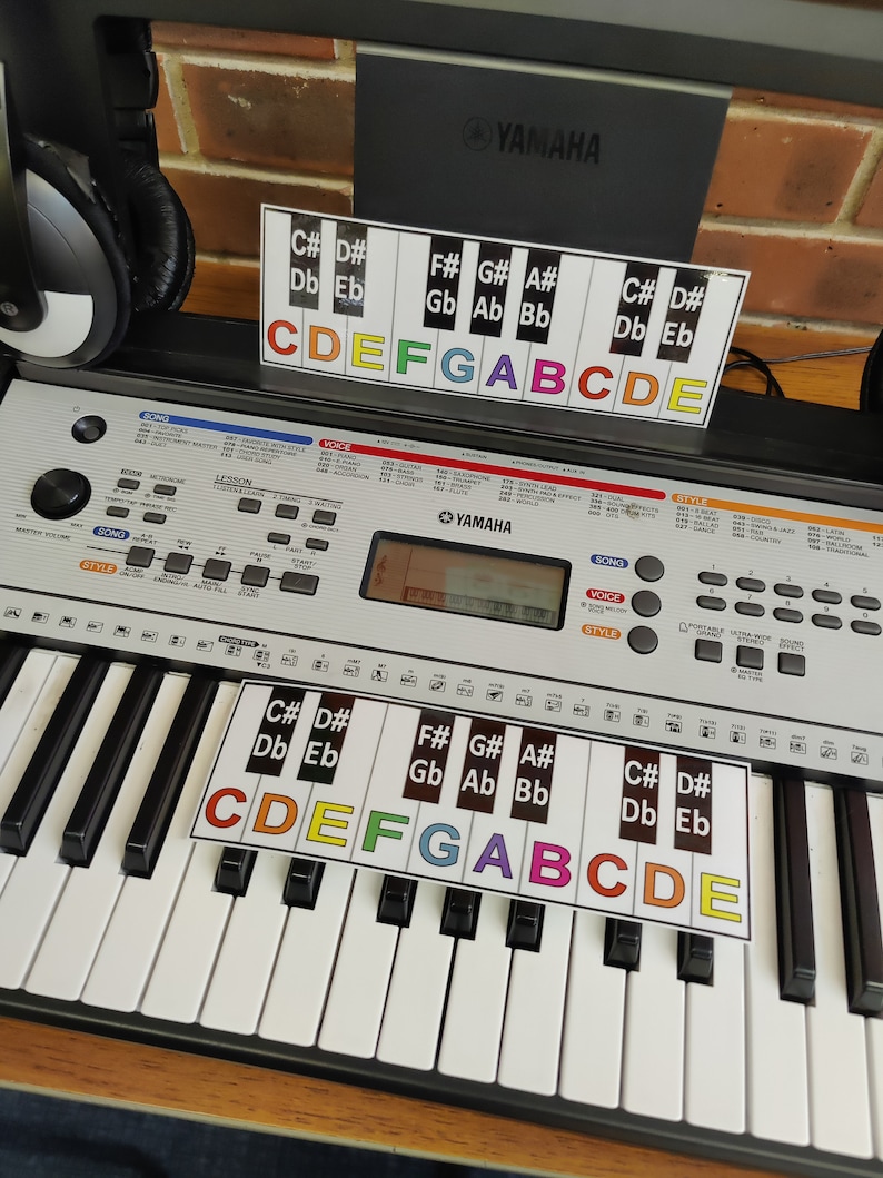 Printable Piano and Keyboard Note Chart, Piano Note Guide, Keyboard ...