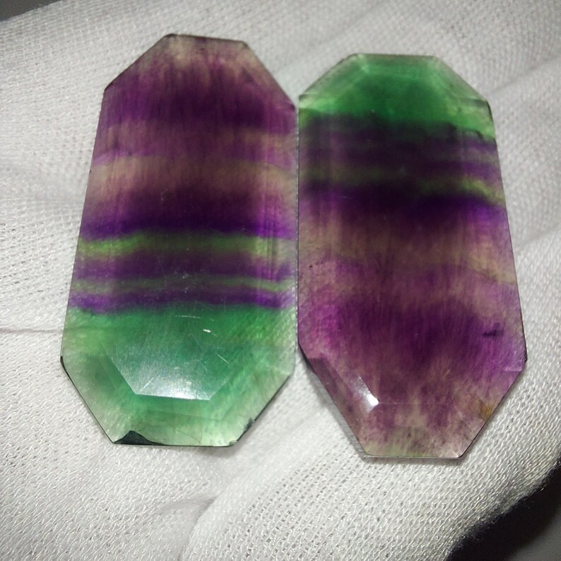 AAA Quality Multi Color Fluorite Faceted Hexagon Mirror Cuts Matched ...