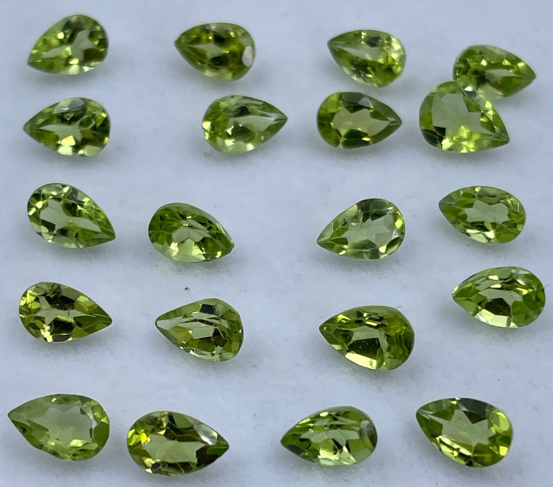 Green Peridot Faceted Pear Shape Cut Loose Gemstone Top Quality ...