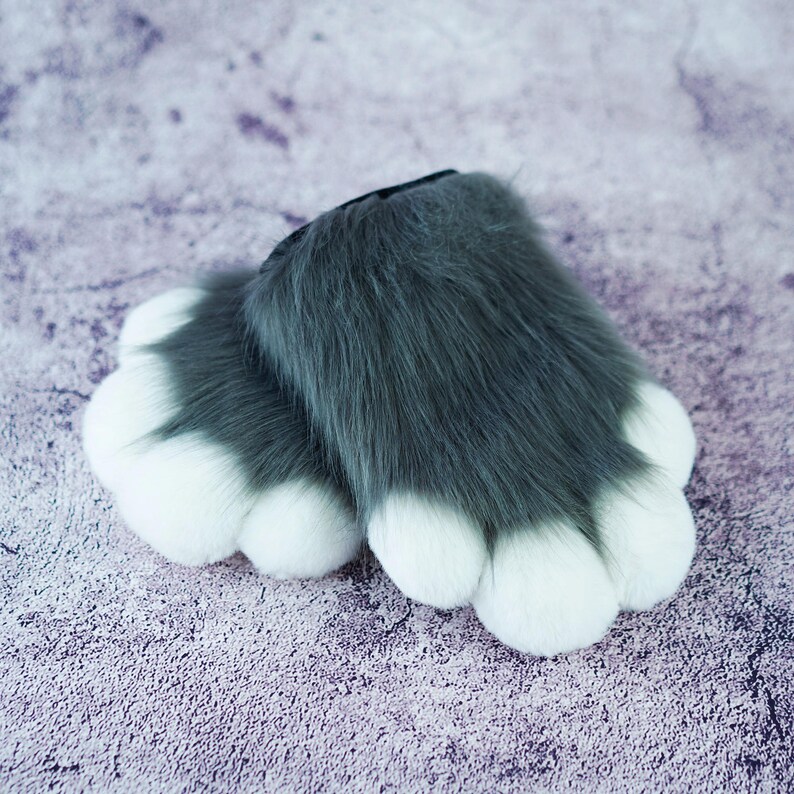 Dark Grey Hand Paws Gloves for Halloween Birthday Christmas, Furry ...